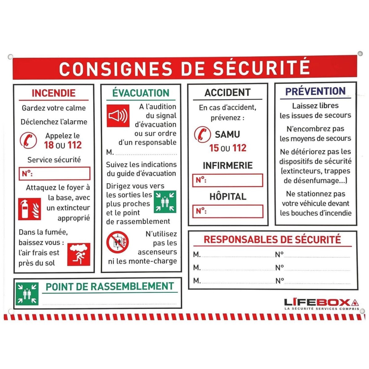 Panneau de consignes de sécurité obligatoires