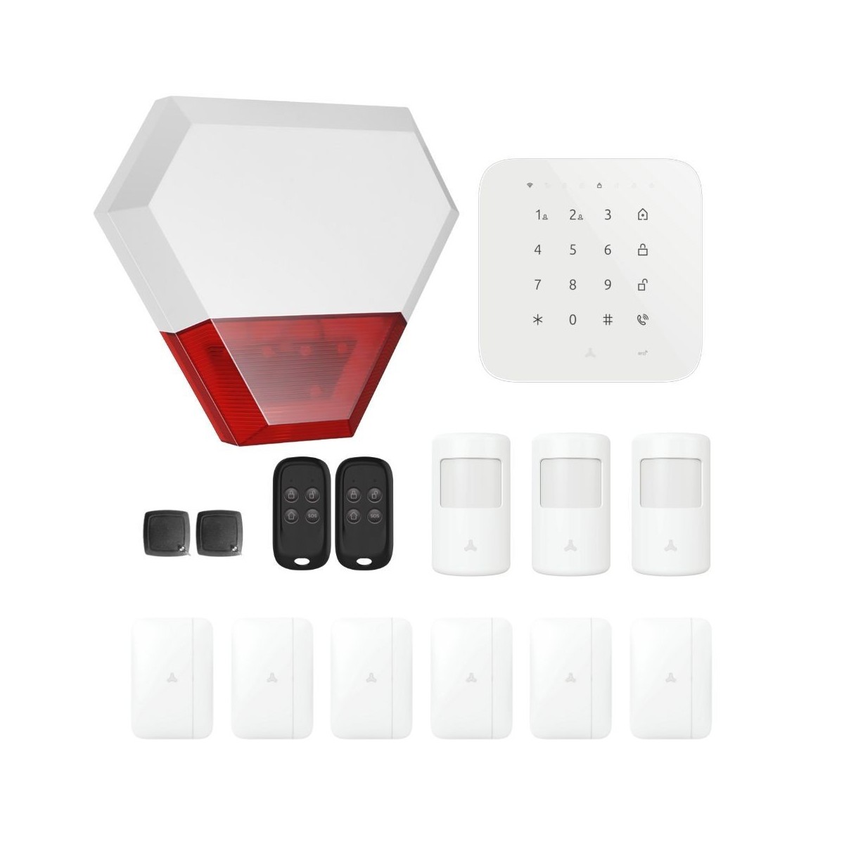 Alarme maison sans fil wifi et gsm 4G connectée Casa avec sirène extérieure - kit 9