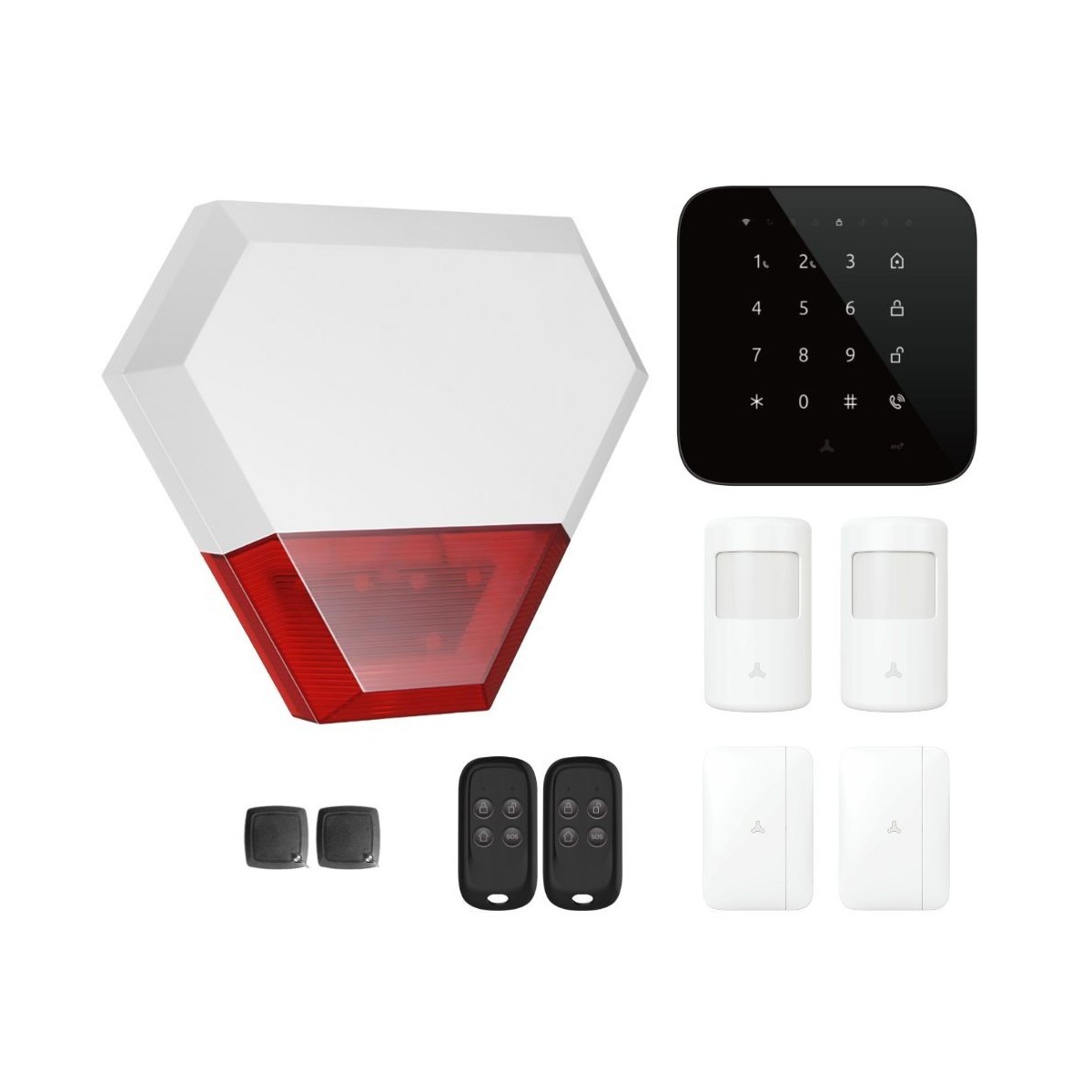 Alarme maison sans fil wifi et gsm 4G connectée Casa Noire avec sirène extérieure - kit 7