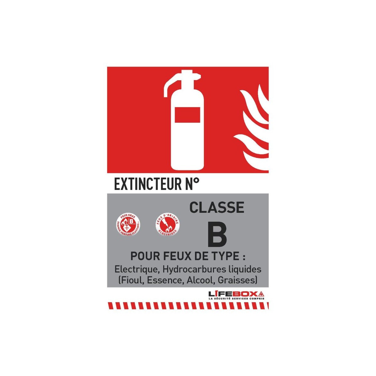 Panneau signalétique extincteur b - Lifeboxsecurity