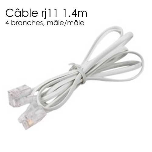 Cable telephone rj11 1,40 metres